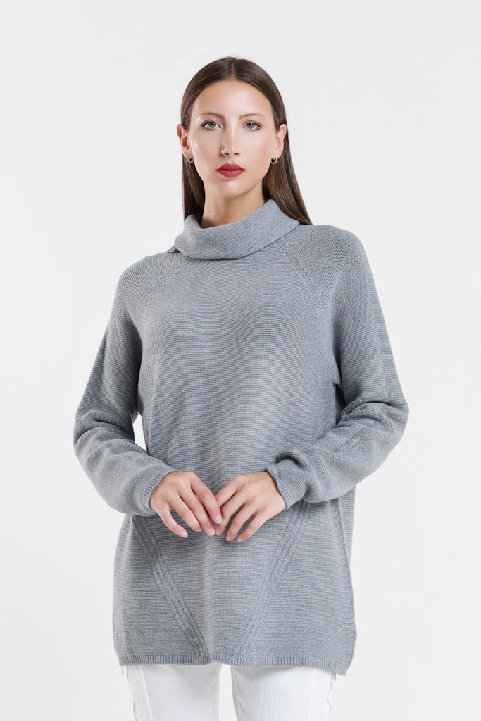 Jacqueline Seriously Soft LS Cowl Neck Tunic Sweater (BLS439) – TINA ...