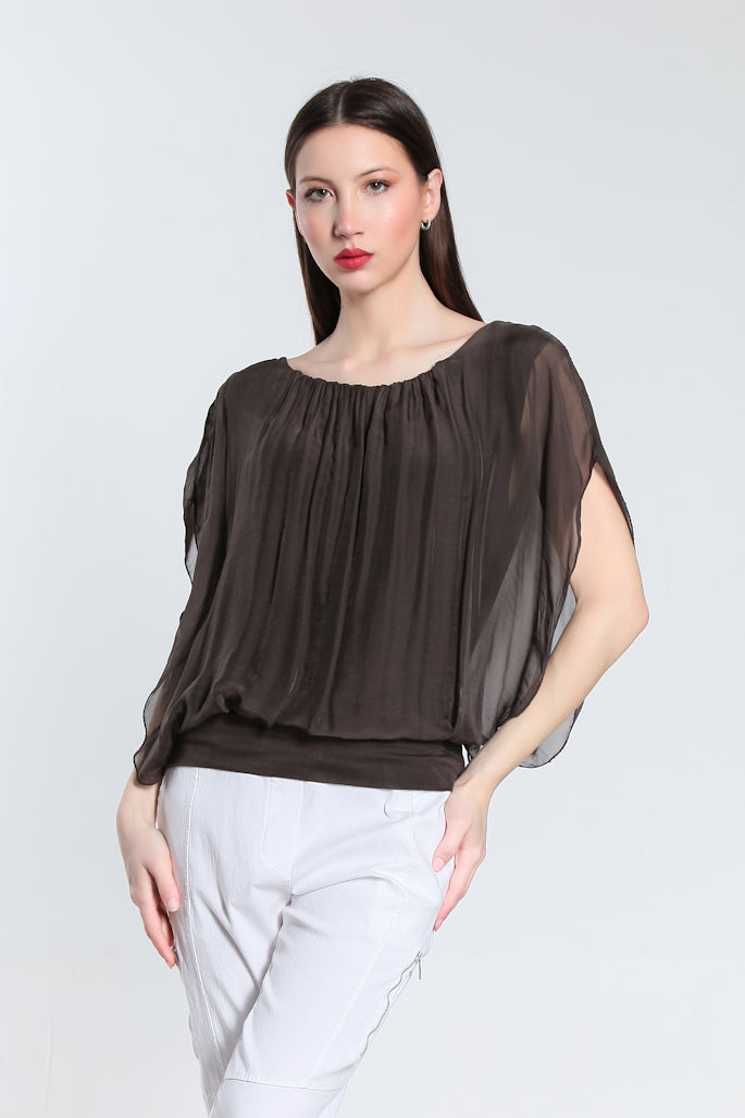 Aurora Flutter Fly Sleeve Silk Top w/ Band Bottom (BSS202) – TINA ...